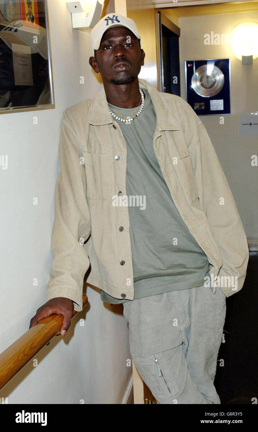 Rap artist Emmanuel Jal at Whitfield Street Studios in central London ...