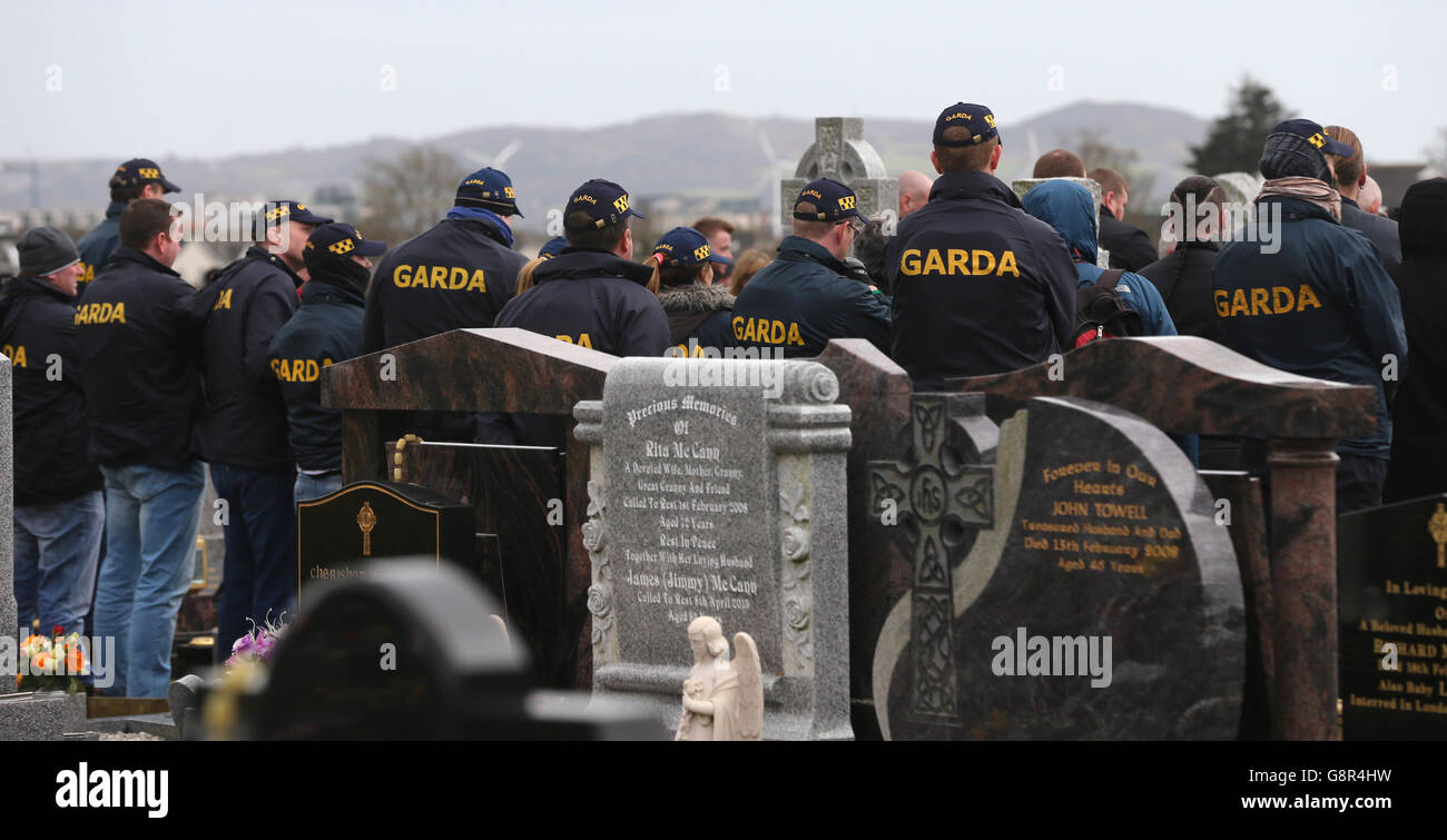 A Garda security operation at the funeral of dissident republican ...