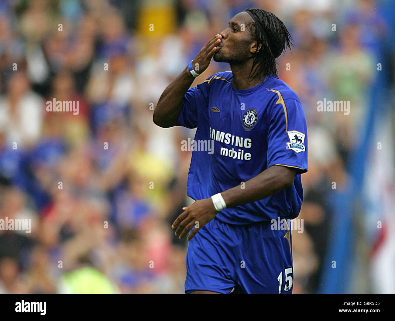 Chelsea's Didier Drogba celebrate scoring during the Barclays ...
