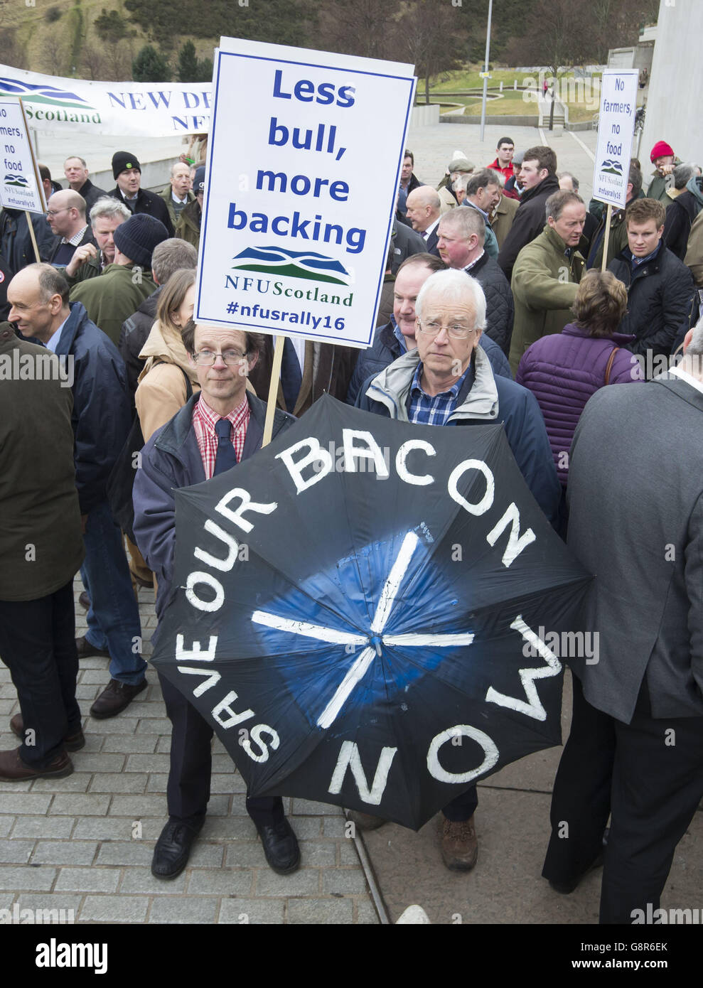 NFU Scotland hold a protest rally outside the Scottish Parliament in ...