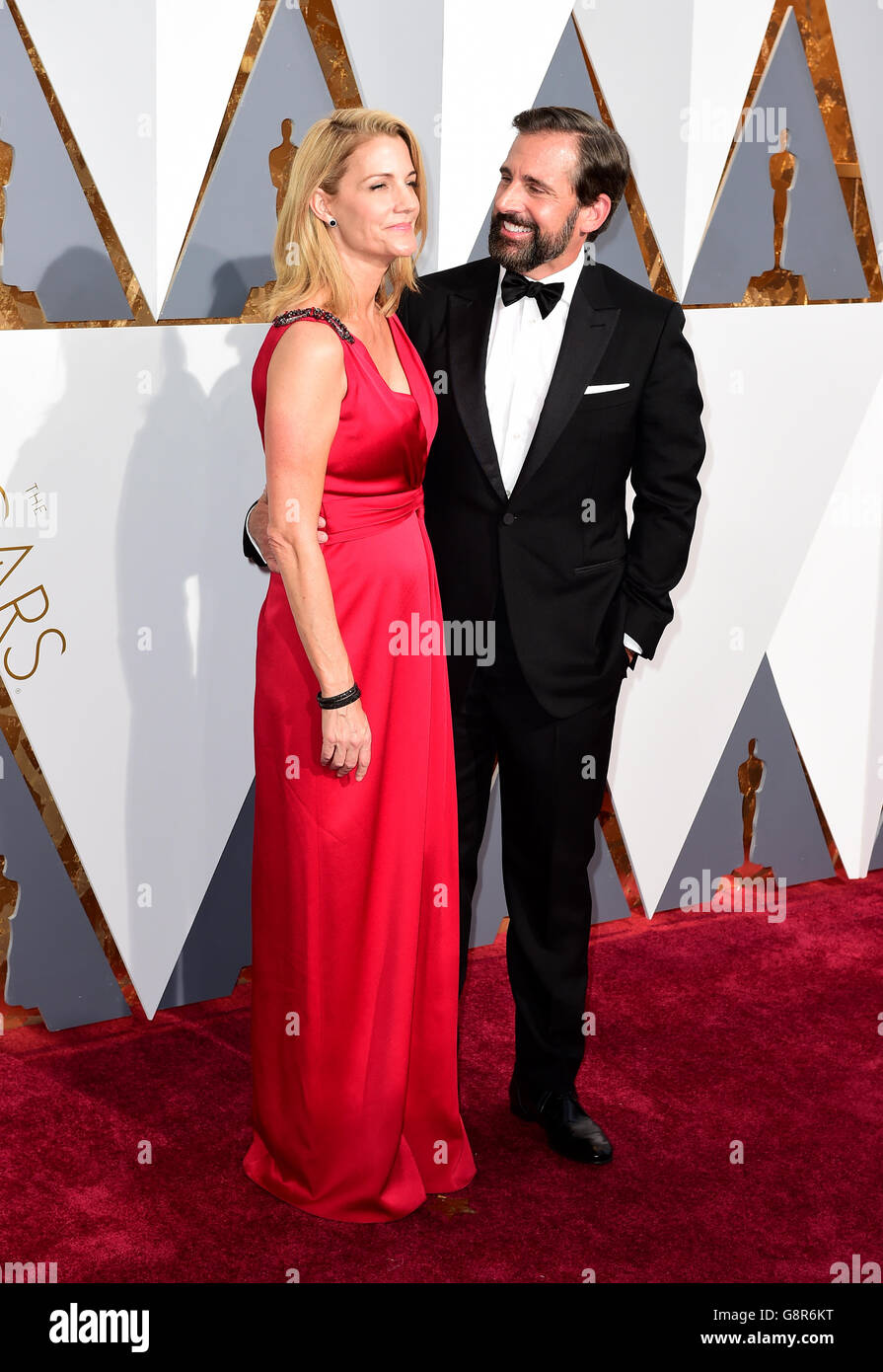Nancy Carell and Steve Carell arriving at the 88th Academy Awards held ...