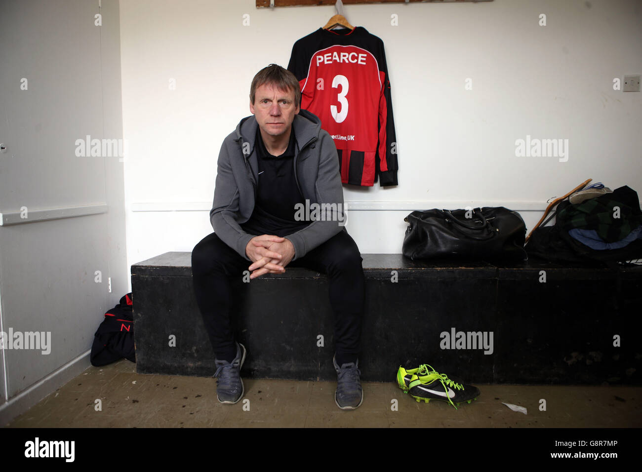 Former England defender Stuart Pearce before he makes his debut for ...