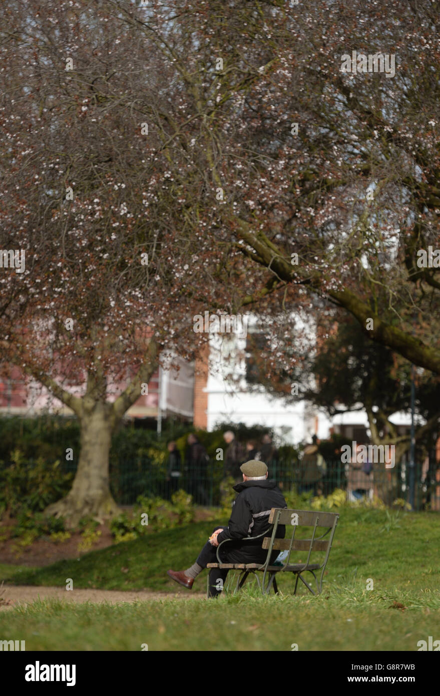 People enjoy the mild spring weather hi-res stock photography and ...