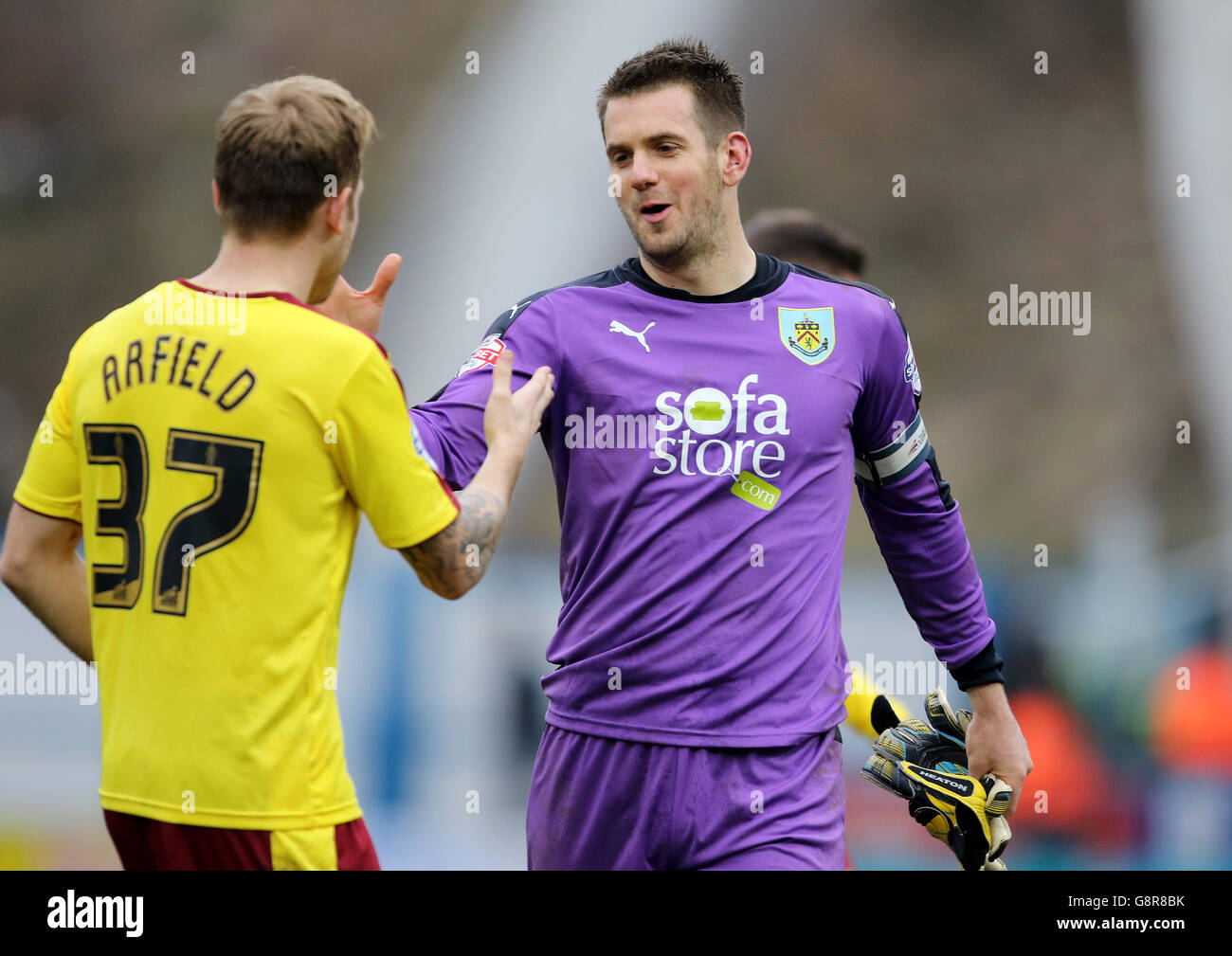 Goalkeeper tom heaton celebrate hi-res stock photography and images - Alamy