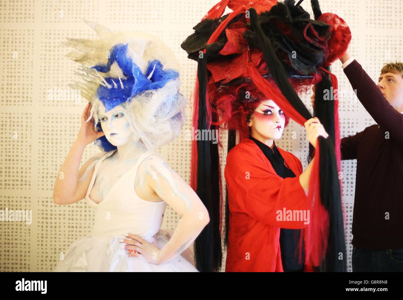A model wearing Dean Somers creative fantasy piece 'Origami Geisha Girl ...
