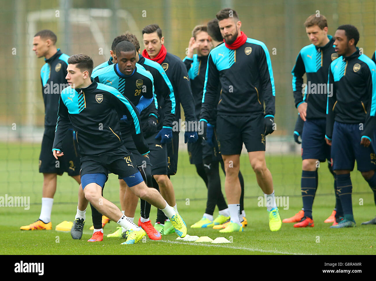 Arsenal Training - London Colney. Arsenal's Hector Bellerin (left ...