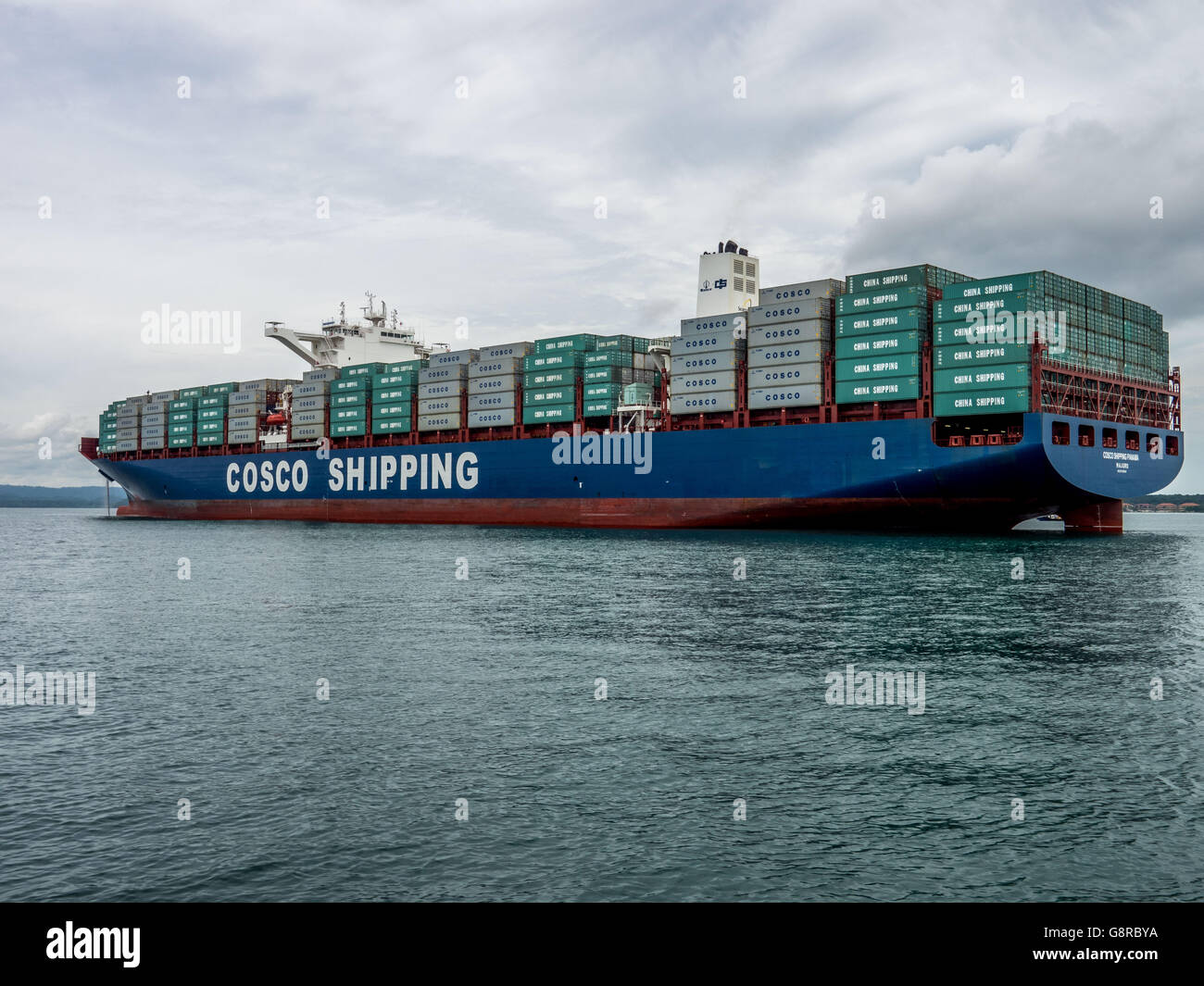 Cosco Shipping Panama anchored on Manzanillo Bay Stock Photo - Alamy