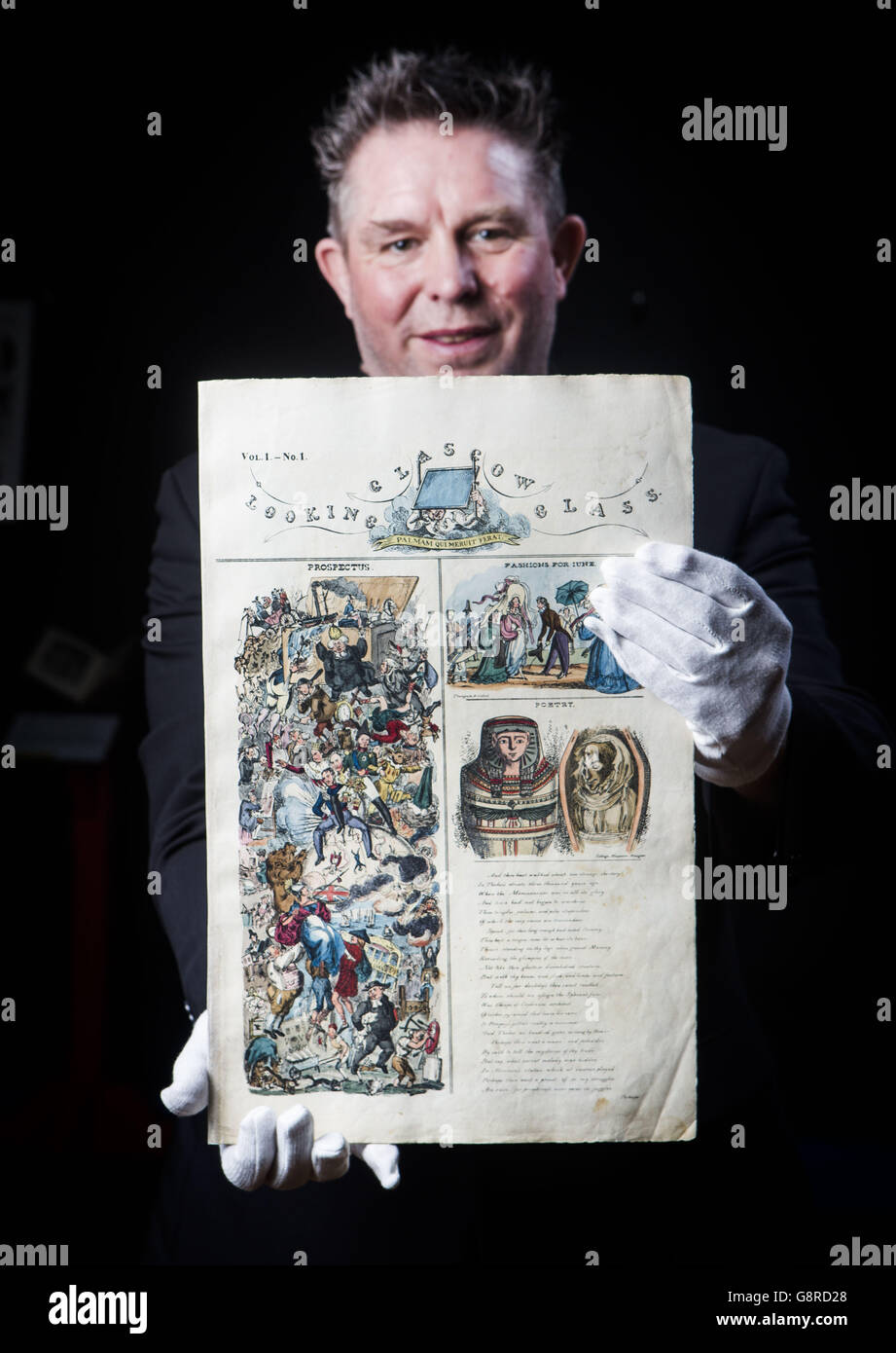 Exhibition curator Laurence Grove holds the worlds oldest comic, a 1st ...