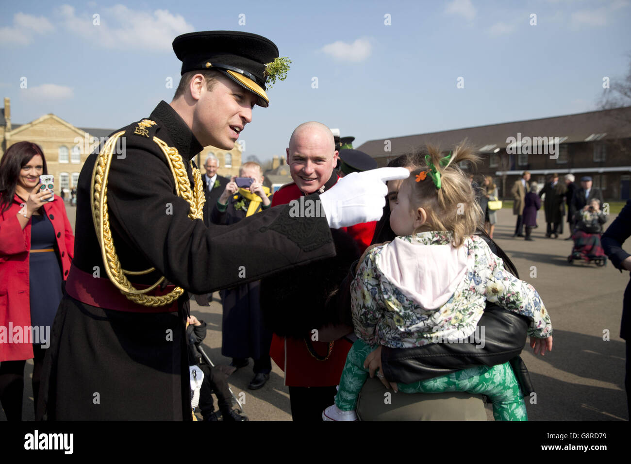 The Duke of Cambridge meets Guardsman Kenny Devon, his wife Rhiannon ...