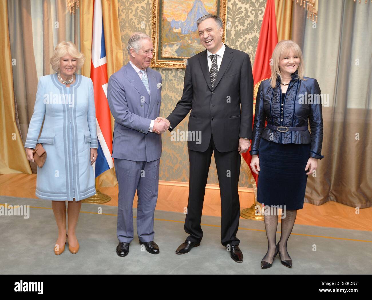 (Left-right) the Duchess of Cornwall, the Prince of Wales, President ...