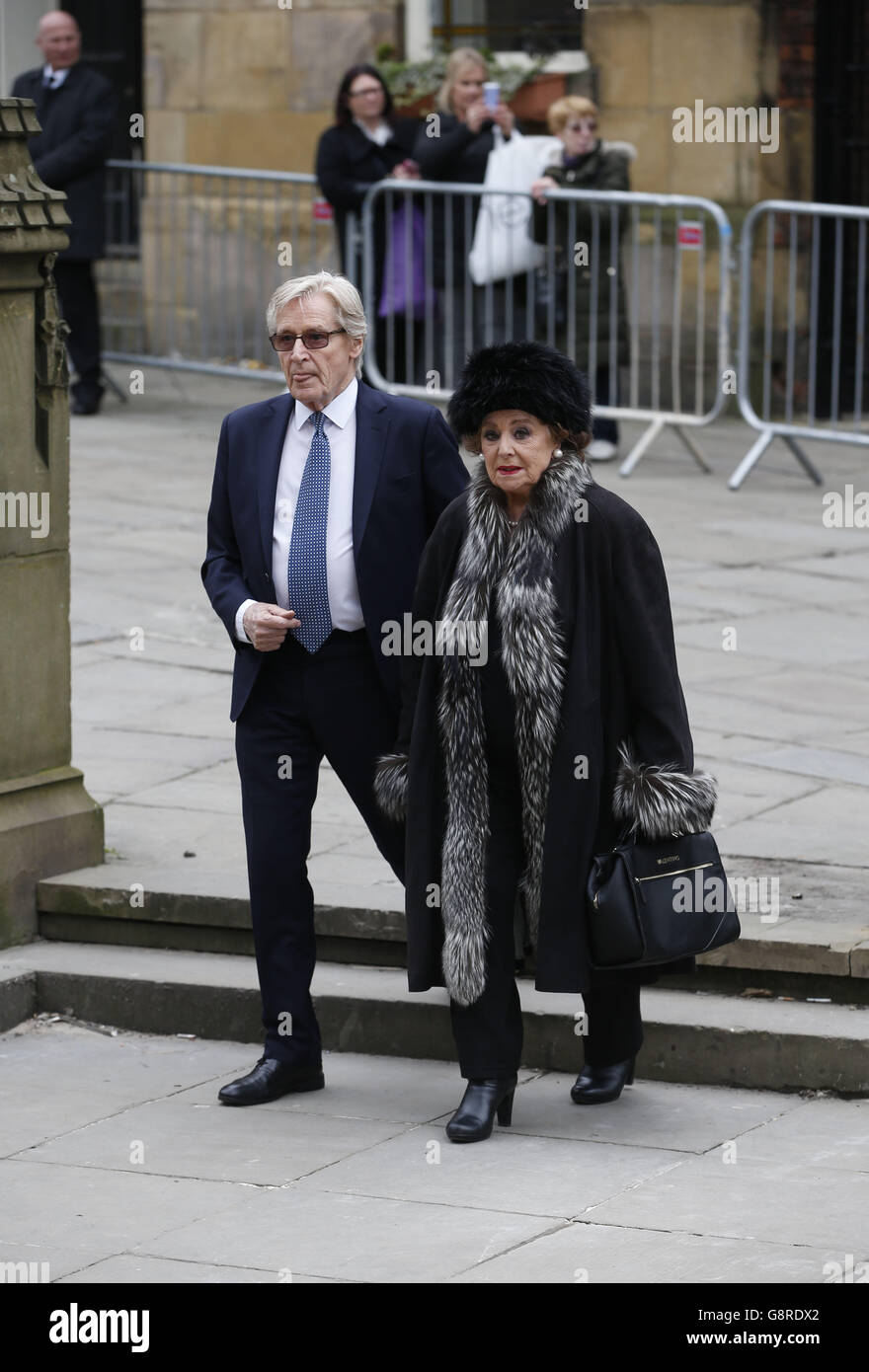 Cast members William Roache and Barbara Knox arrive at Manchester ...