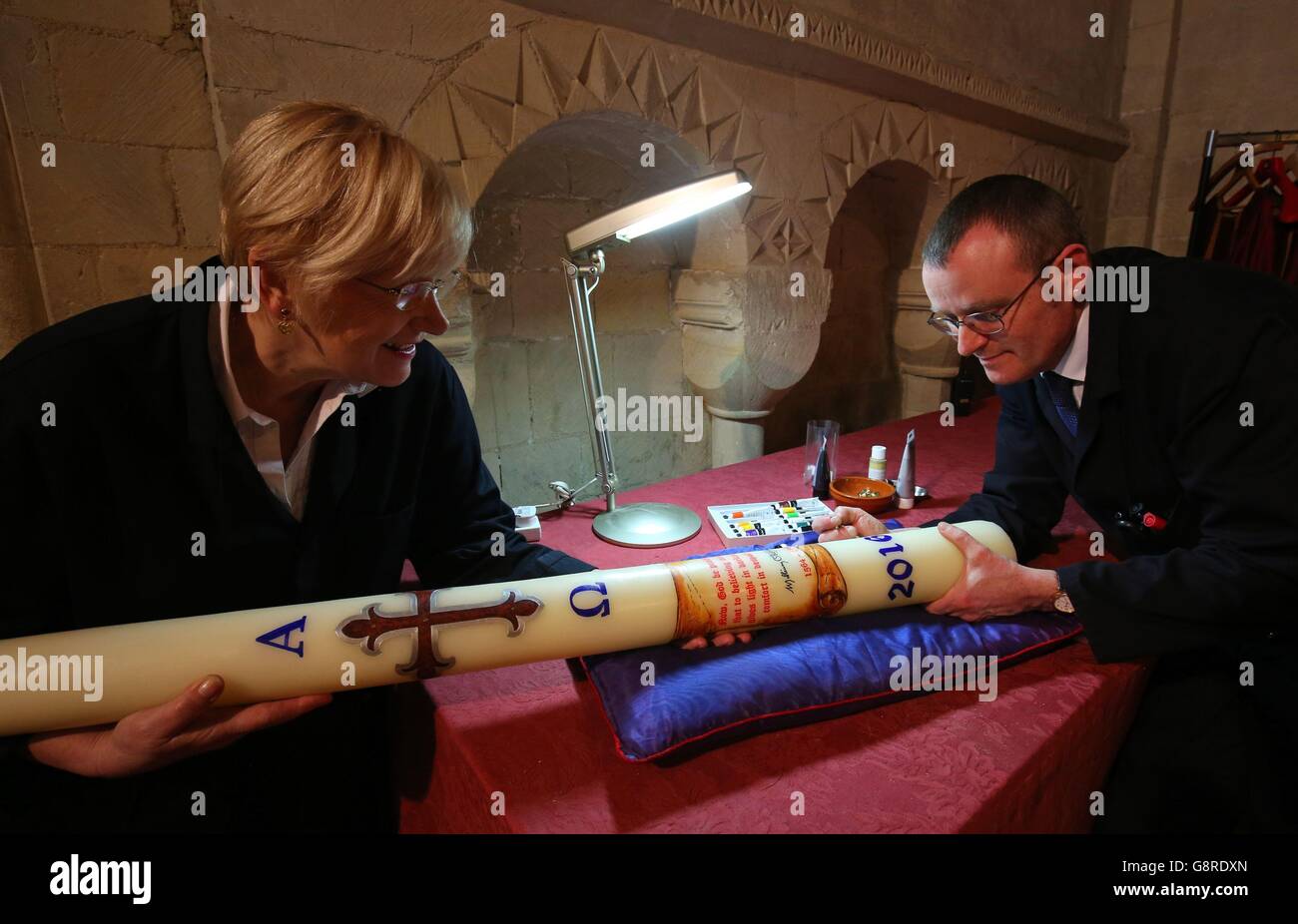 Paschal candle lit hi-res stock photography and images - Alamy