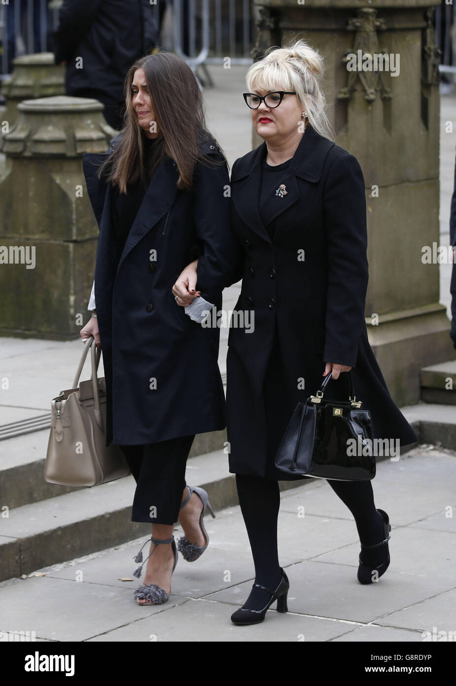 Cast members Brooke Vincent (left) and Lisa George arrive at Manchester ...