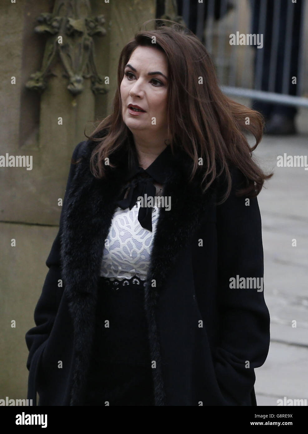 Debbie Rush arrives at Manchester Cathedral for the funeral of ...