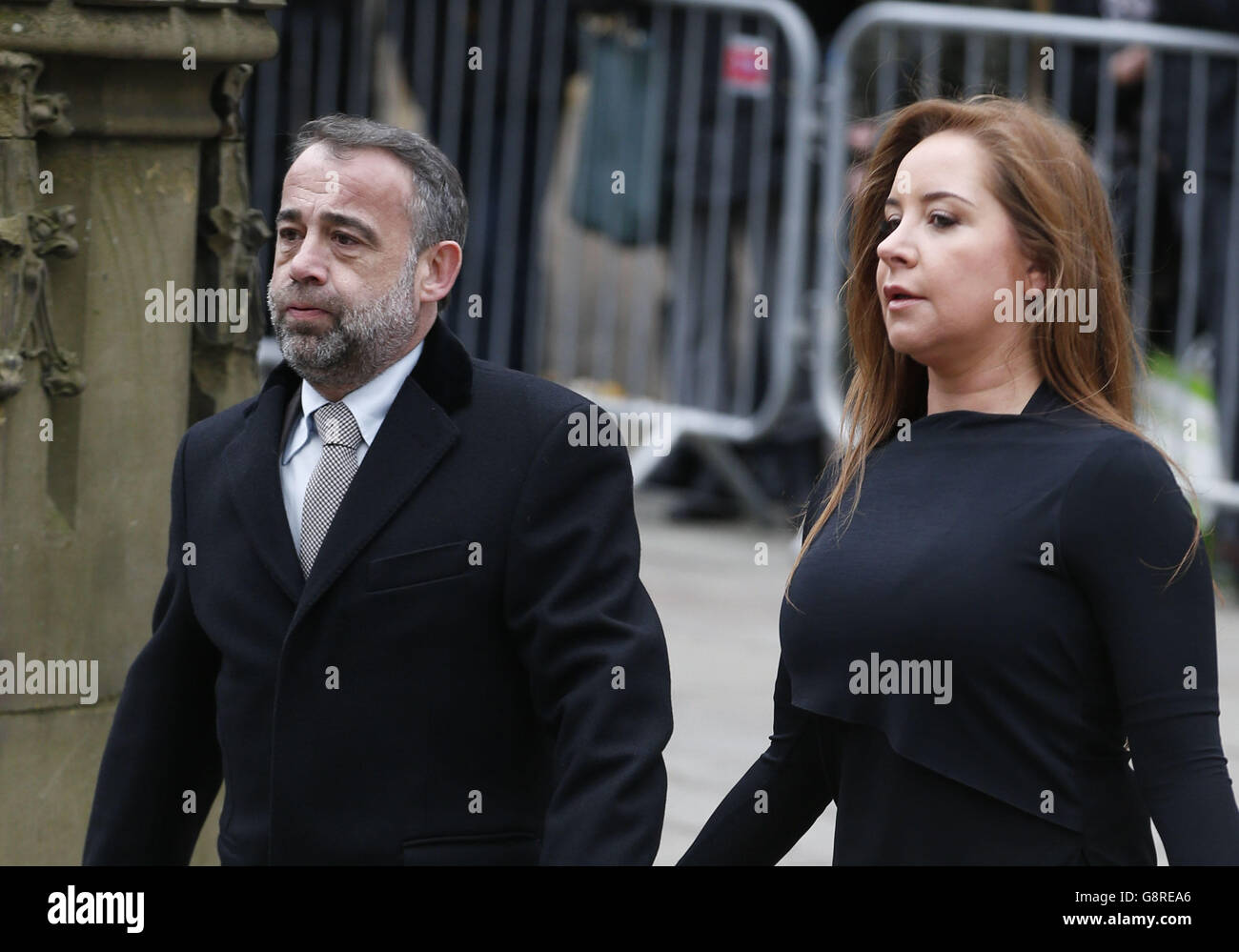 Michael Le Vell and his partner Louise Gibbons arrive at Manchester ...
