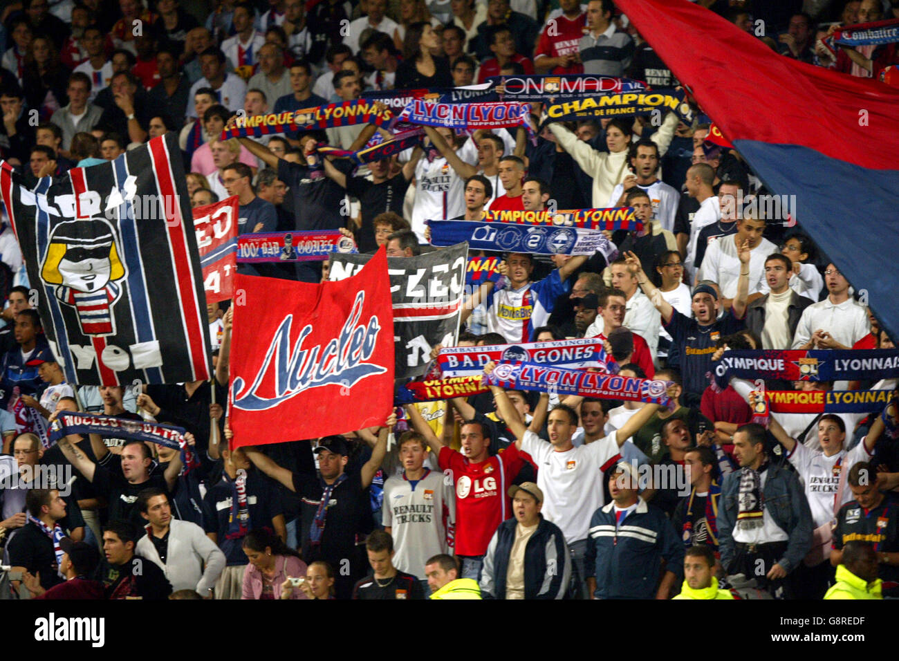 Olympique lyonnais fans during the game hi-res stock photography and ...
