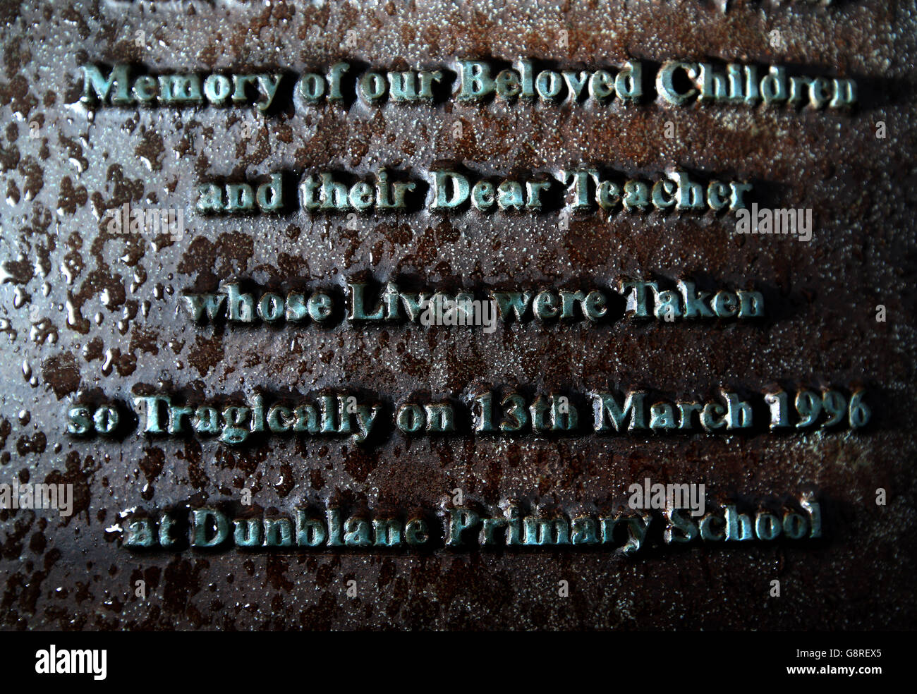 A memorial plaque at the entrance to the Garden of Remembrance at ...