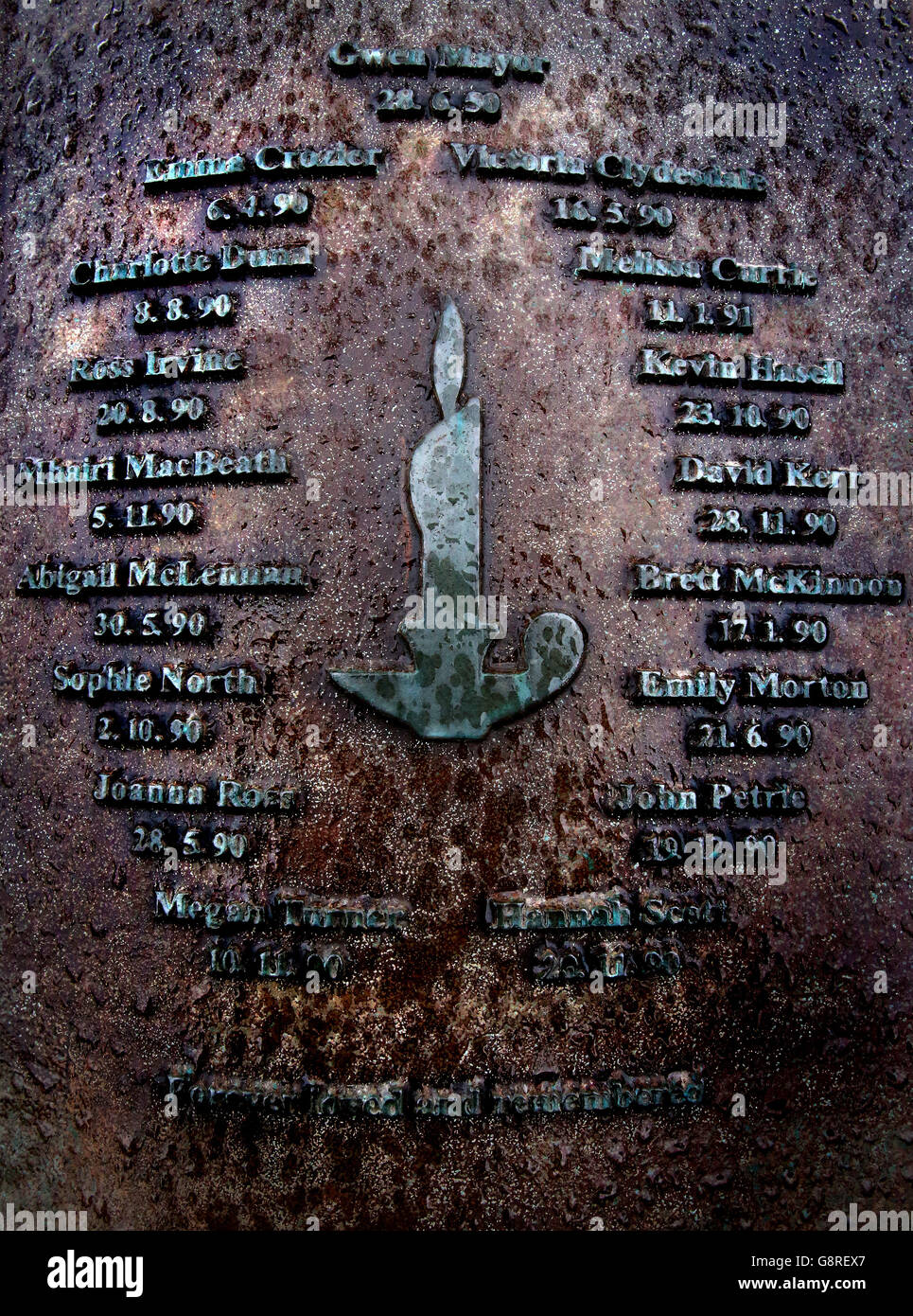 A memorial plaque at the entrance to the Garden of Remembrance at ...