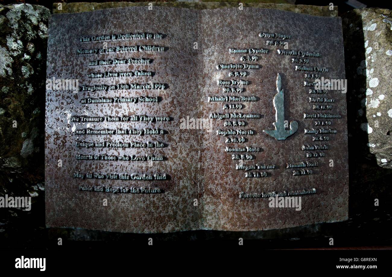 A memorial plaque at the entrance to the Garden of Remembrance at ...