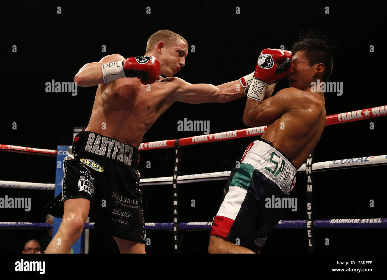 Paul Butler (left) and Sebastian Sanchez during the Vacant IBF ...