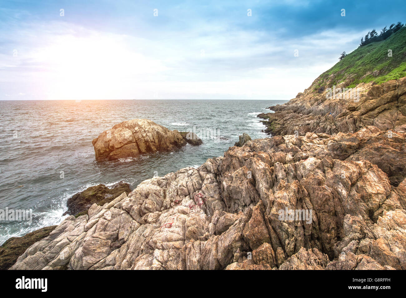 Natural scenery of marine rocks Stock Photo - Alamy