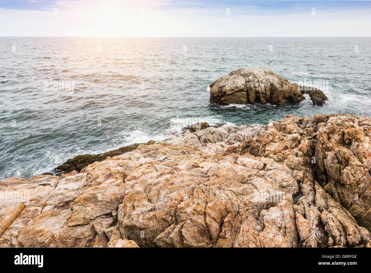 Natural scenery of marine rocks Stock Photo - Alamy