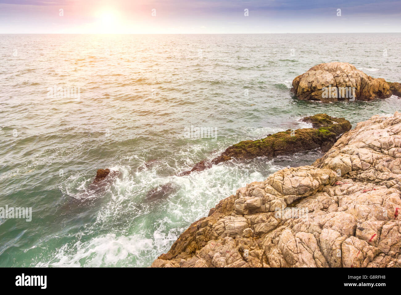 Natural scenery of marine rocks Stock Photo - Alamy