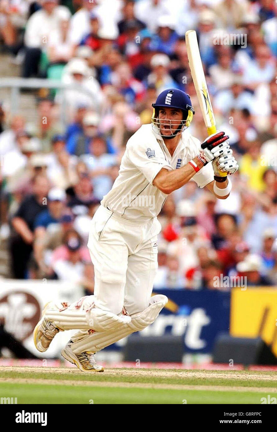 England's Kevin Pietersen strikes a boundary to record his century ...