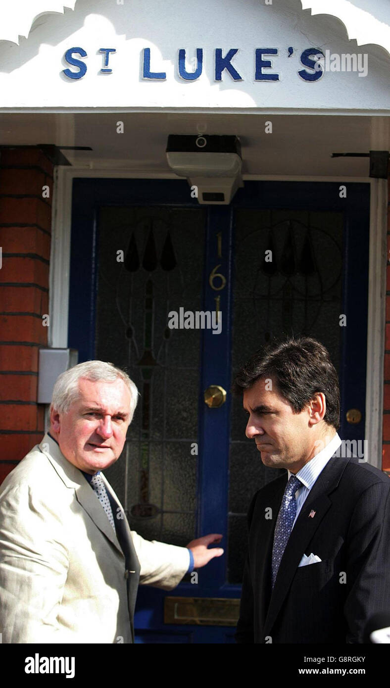 Taoiseach Bertie Ahern (left) outside his constituency office in ...