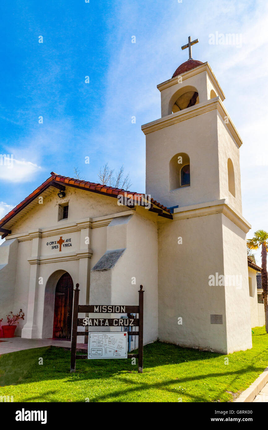 The Chapel at Mission Santa Cruz in Santa Cruz California Stock Photo ...