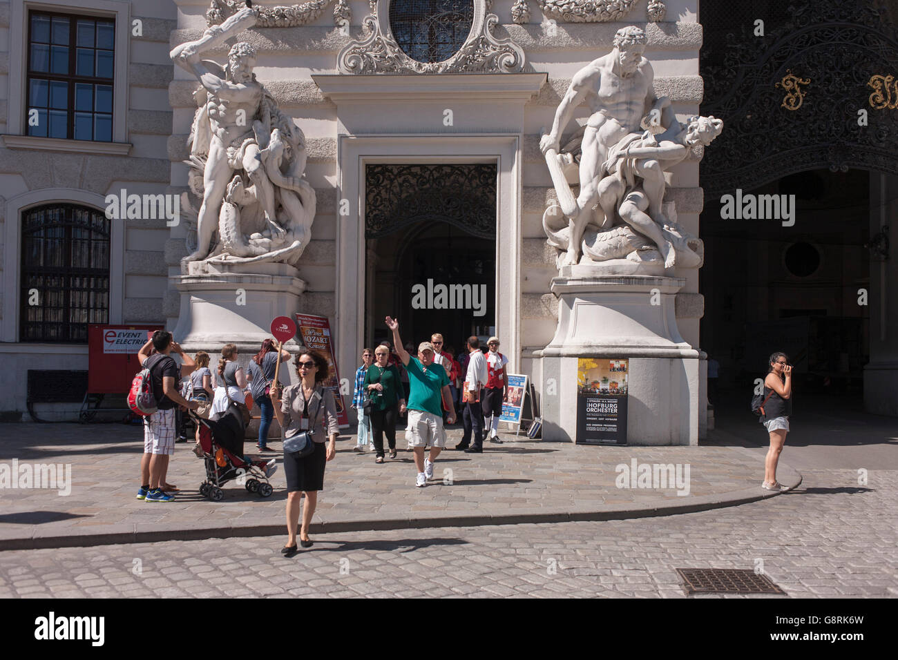 Dominated by giant Romanesque figures depicting Hercules slaying Hydra ...