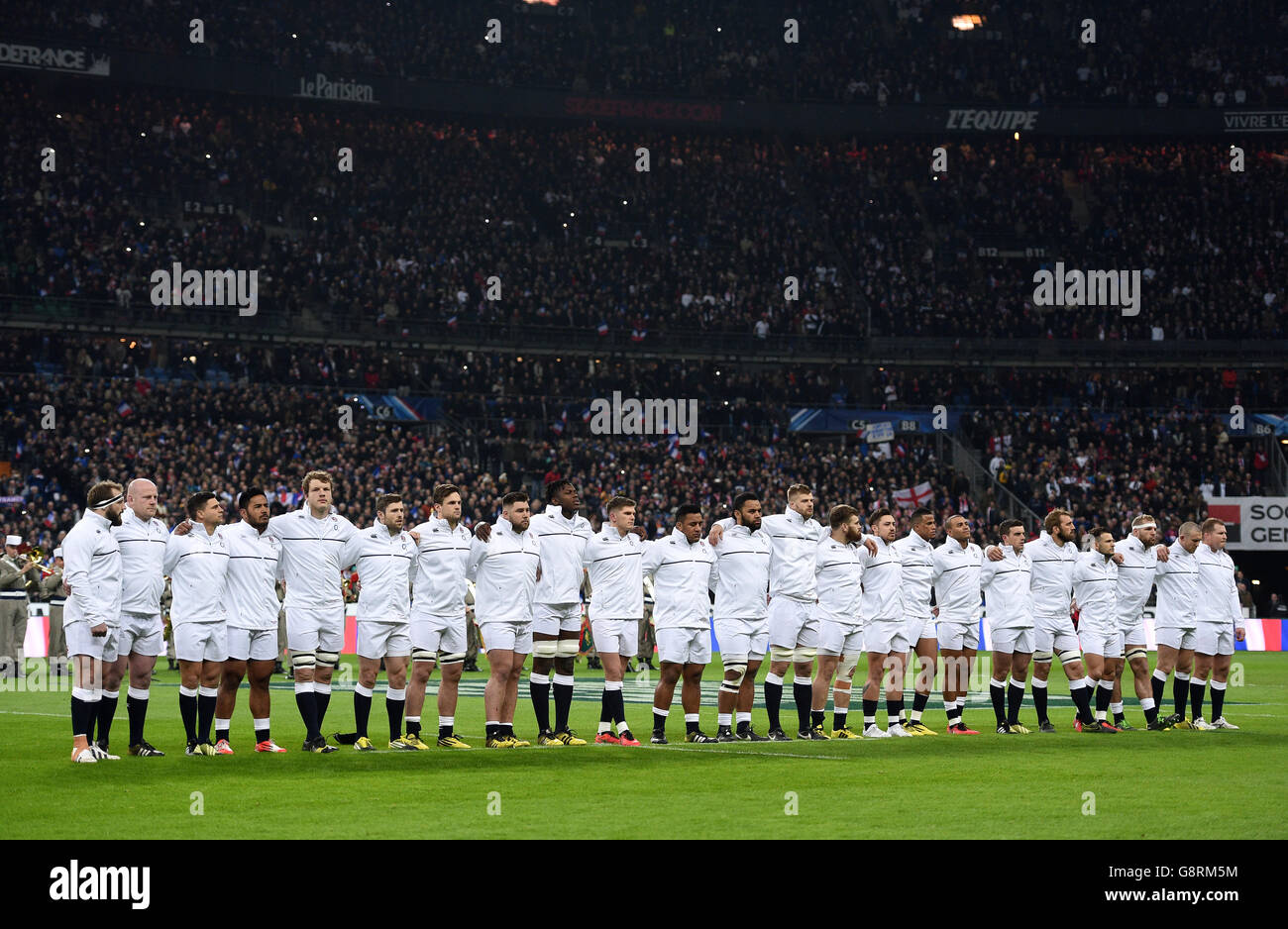 England line up before match hi-res stock photography and images - Alamy