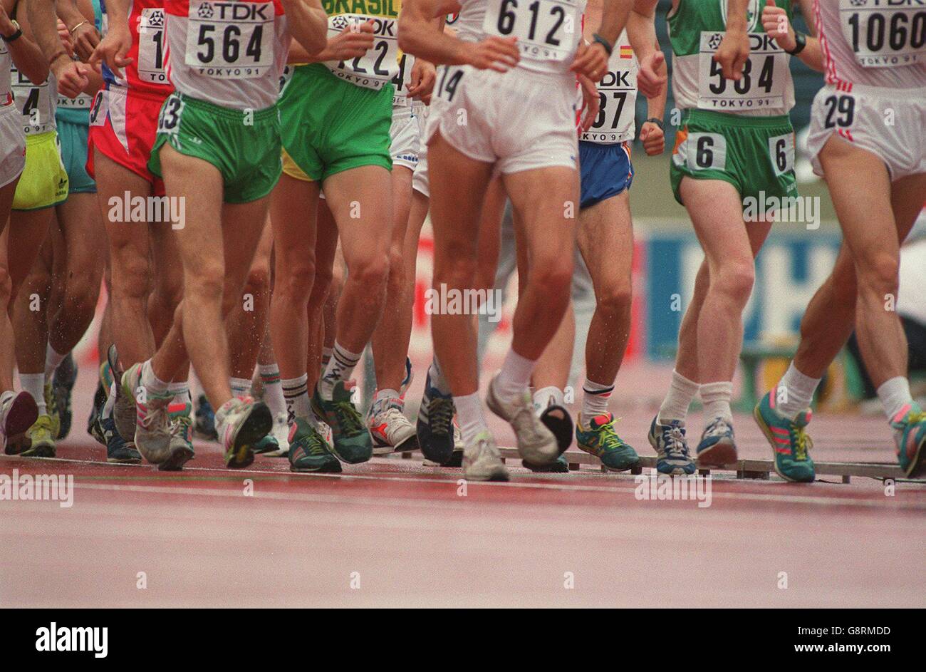 Athletics - World Championships Tokyo - Men's 20km Walk. Walkers in ...