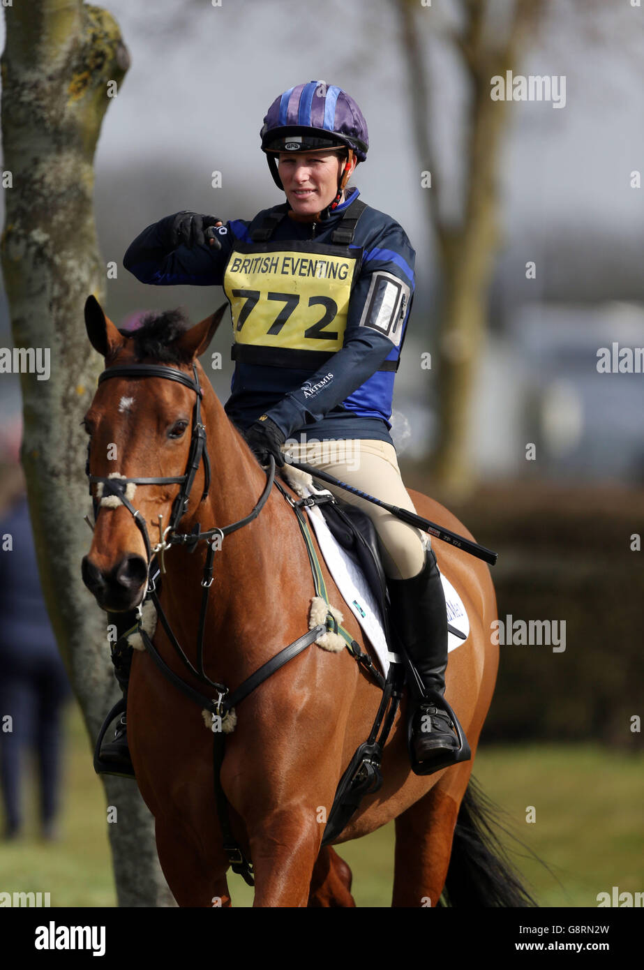 Zara Phillips riding High Kingdom before the cross country phase of the ...