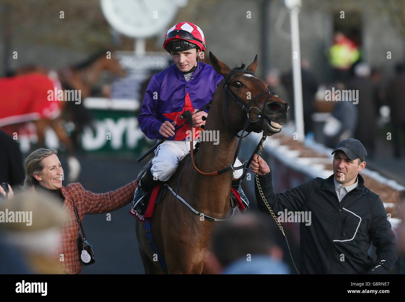 Jockey chris hayes on board sruthan at curragh racecourse hi-res stock ...