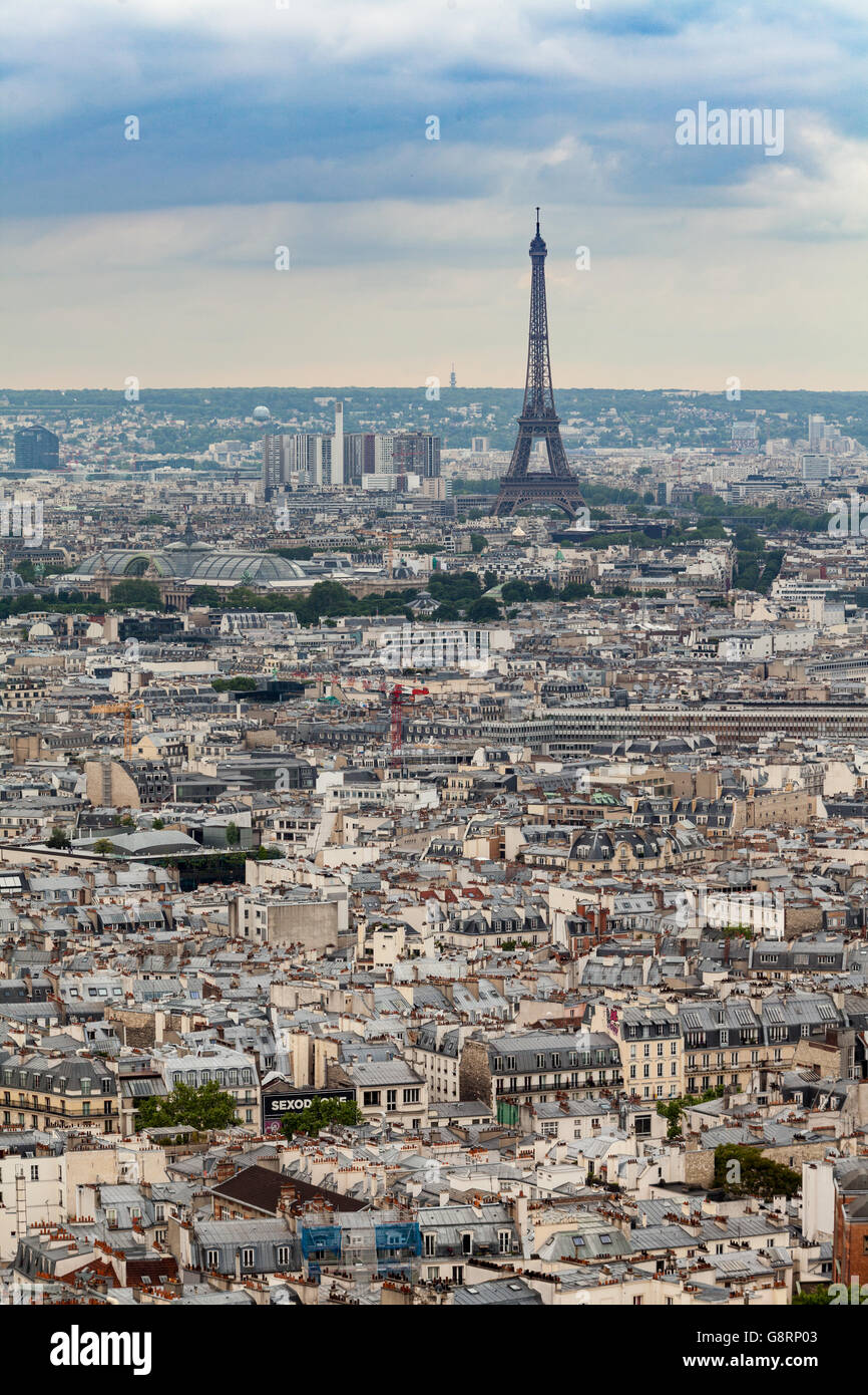Wide angle view of Paris, France Stock Photo - Alamy