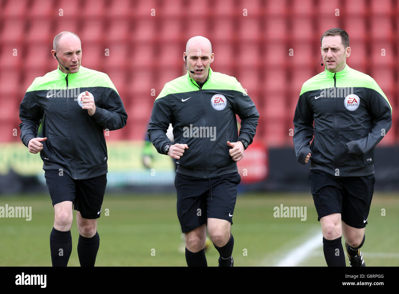 Referee kevin johnson and assistant referee simon mather hi-res stock ...