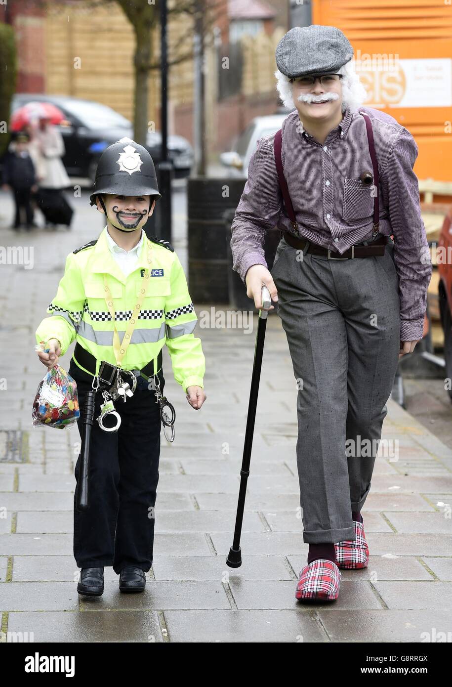 Orthodox Jewish children celebrate the festival of Purim in Stamford ...