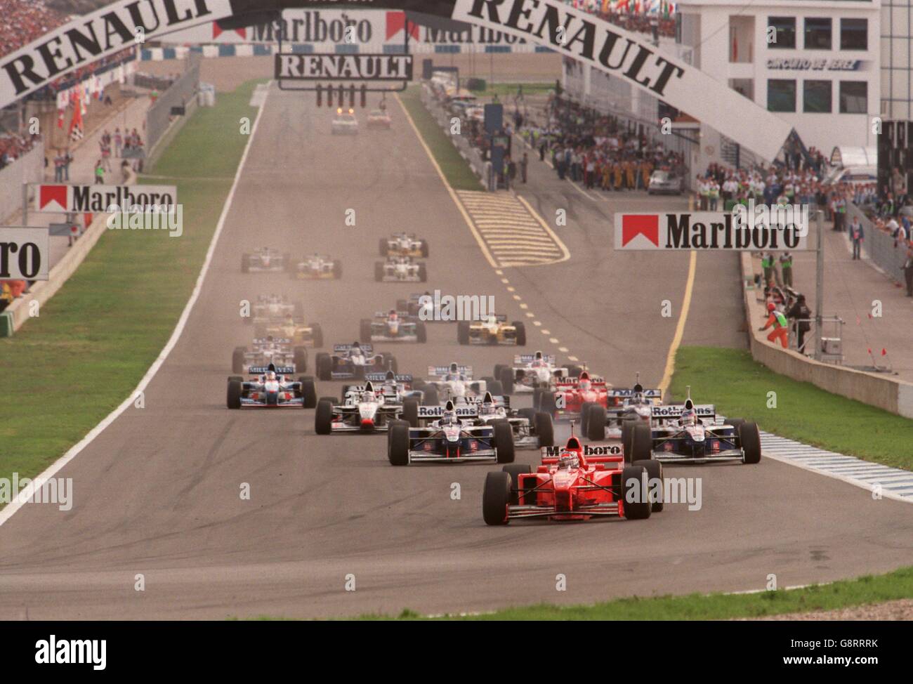 Group action corner front view f1 hi-res stock photography and images ...