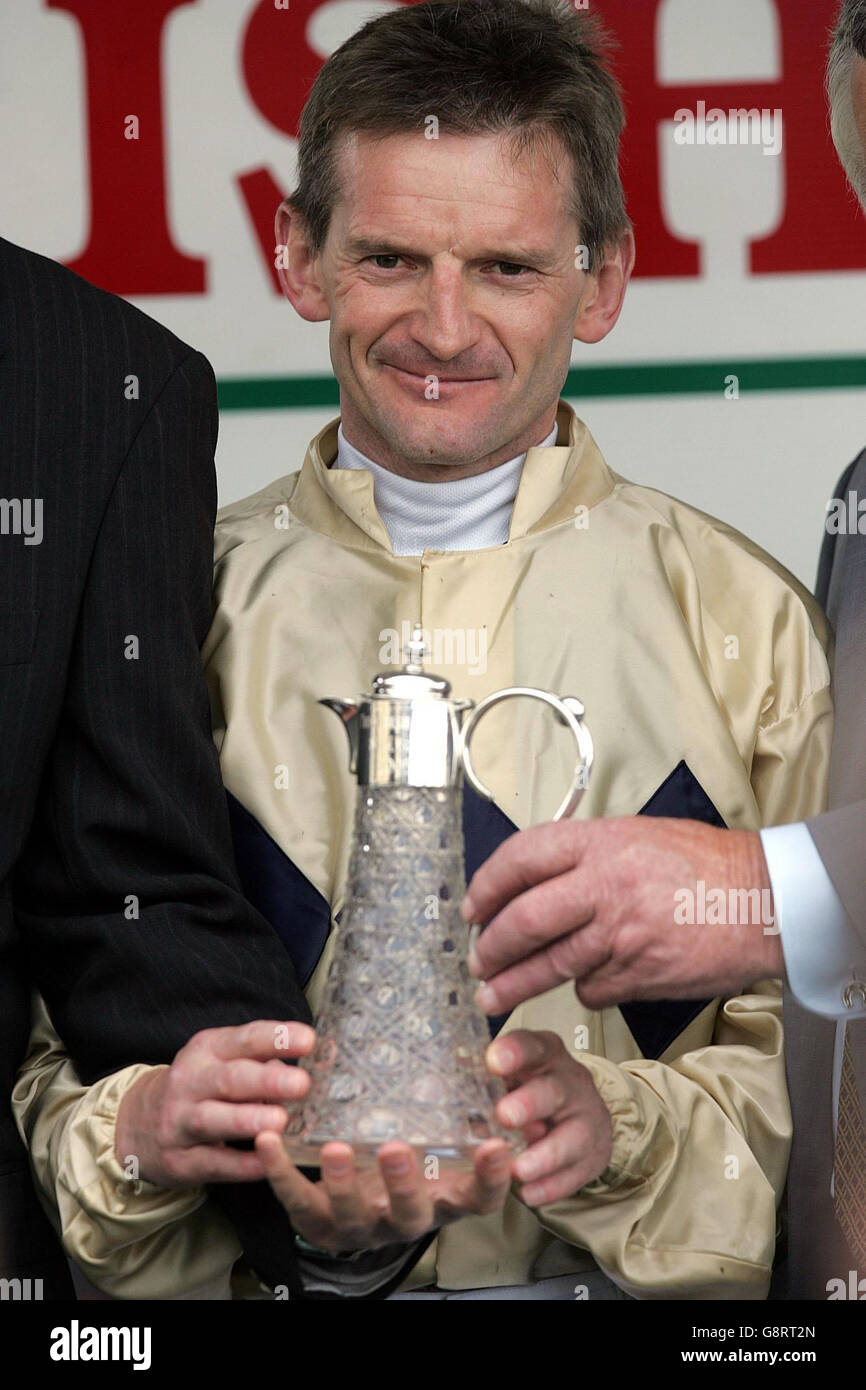 Dean McKeown celebrates in the winners enclosure after winning the ...