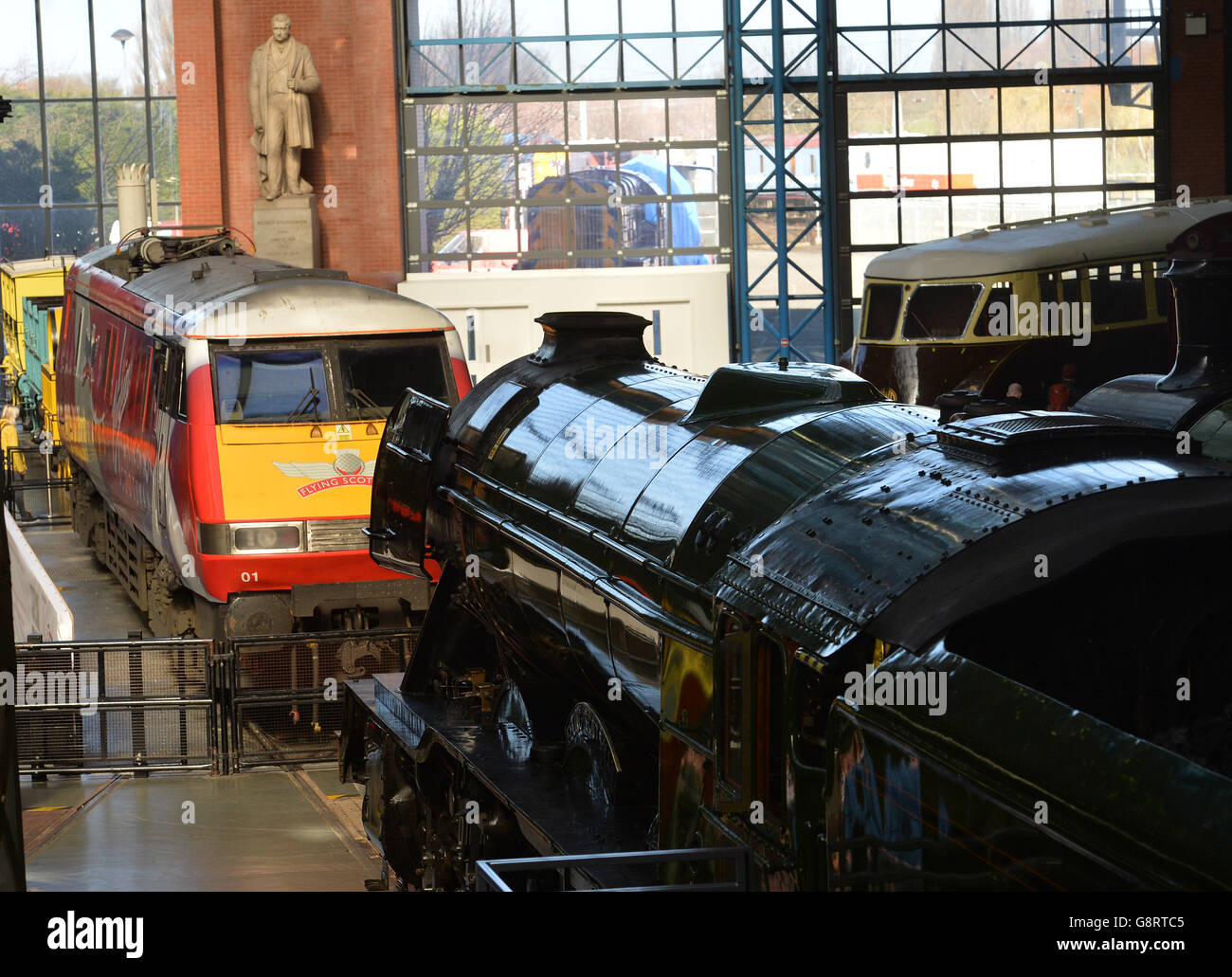 The Virgin Class 91 Flying Scotsman is lined up opposite the 1920s ...