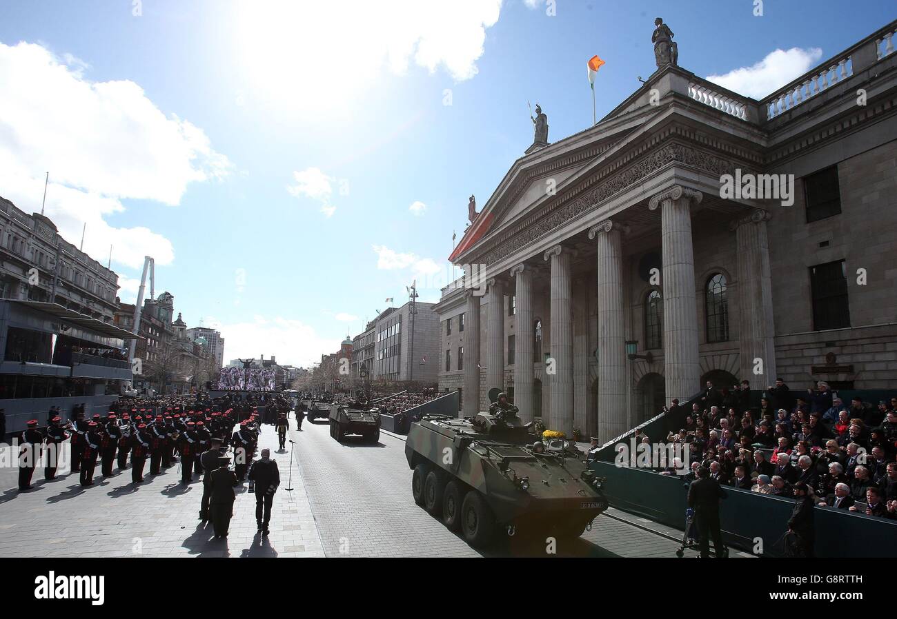 Irish defence force vehicles pass the gpo hi-res stock photography and ...
