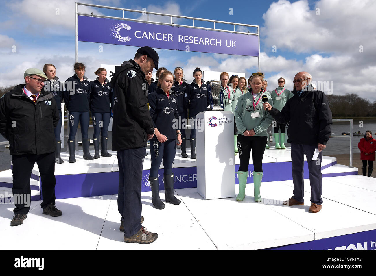 BBC Sport commentator Barry Davies (right) interviews Oxford Women's ...