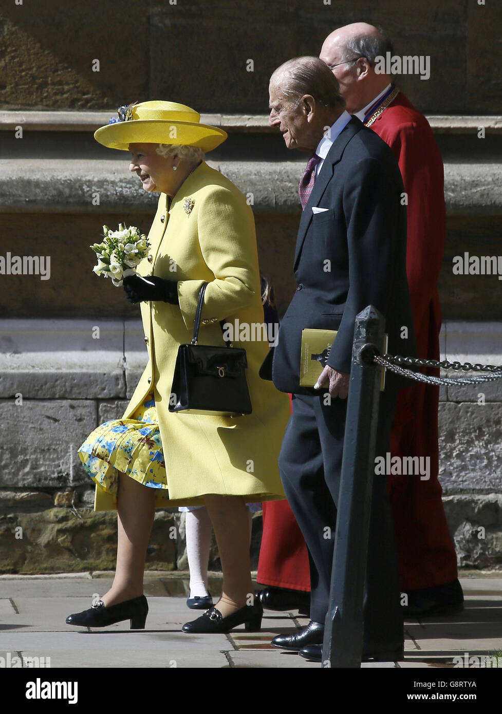 Queen Elizabeth II and the Duke of Edinburgh leave after the Easter ...