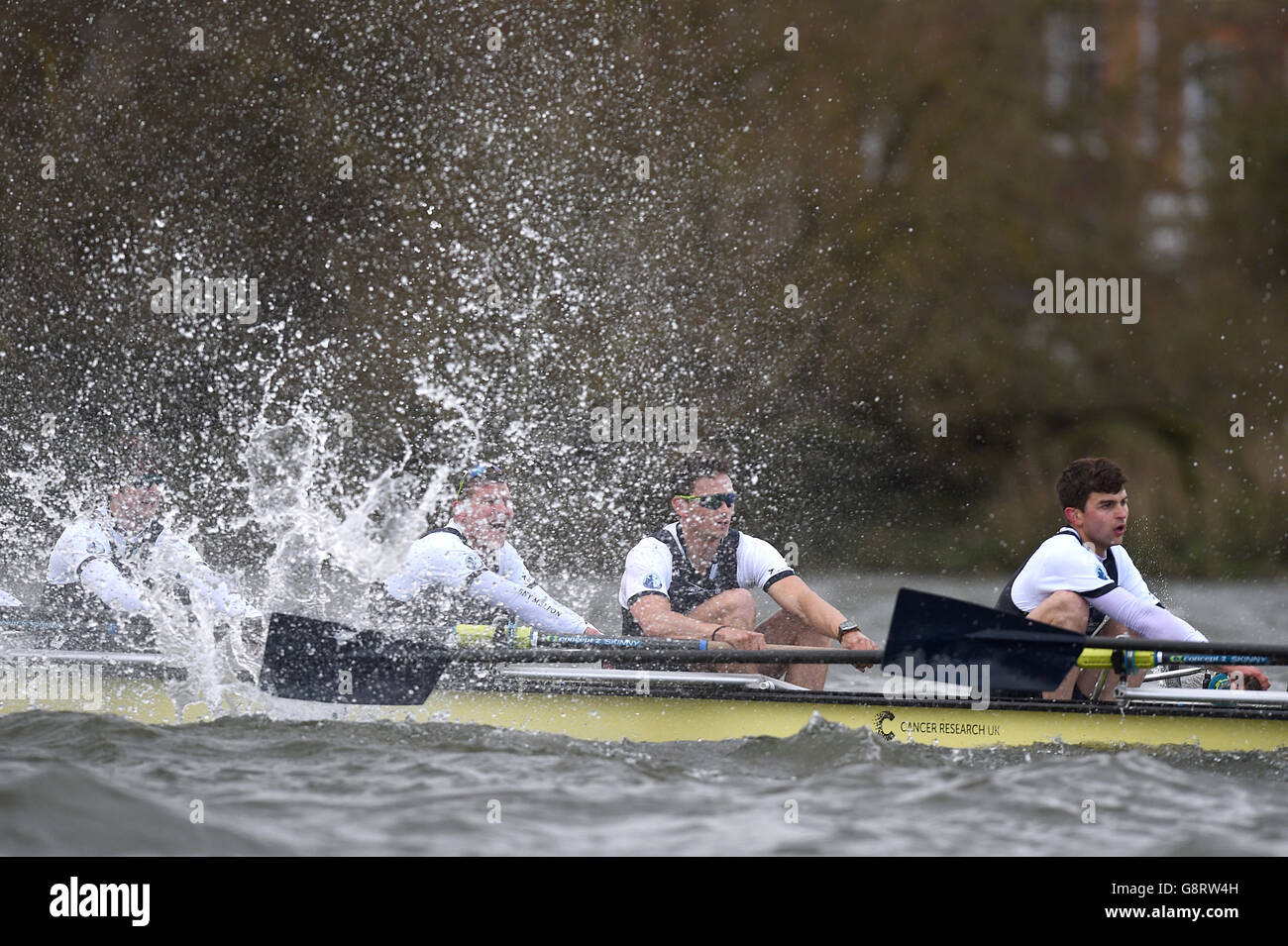 2016 Cancer Research UK Men's Boat Race. Oxford Men's Blue Boat crew ...