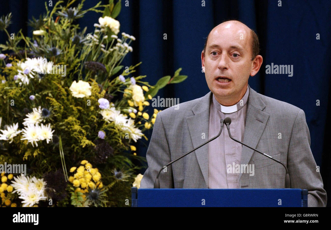 Rev John Povey speaks at a memorial service in honour of the former ...