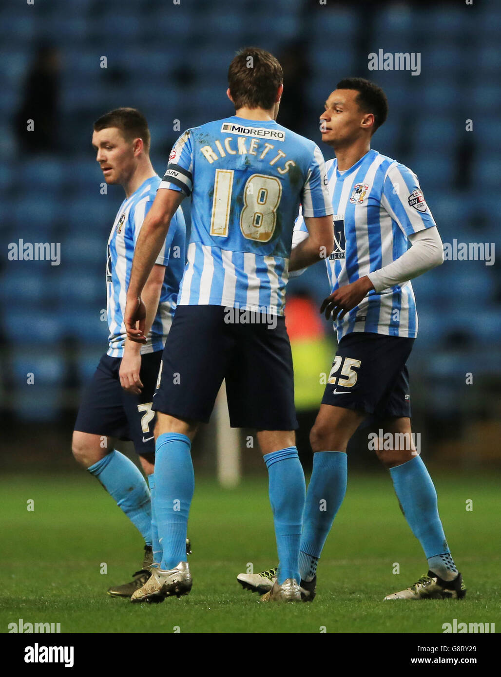 Coventry City's Jacob Murphy ( right) shows his dejection as captain ...