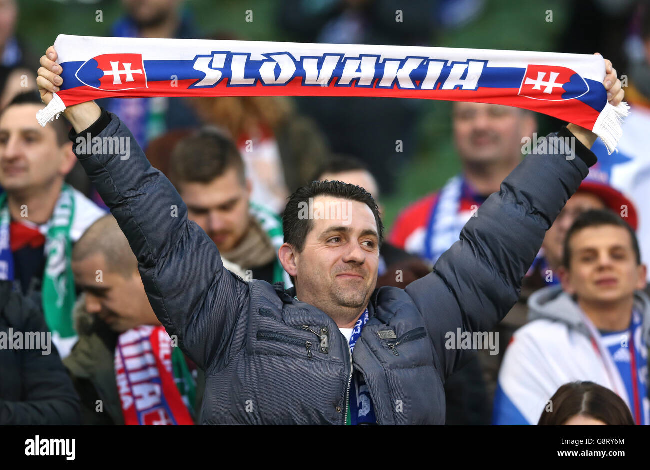 Slovakia fans during an International Friendly at the Aviva Stadium ...