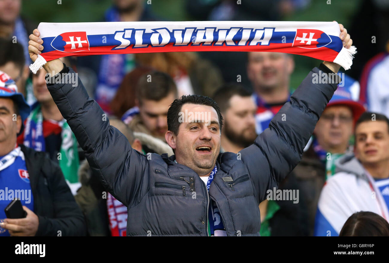 Slovakia fans international friendly aviva stadium hi-res stock ...