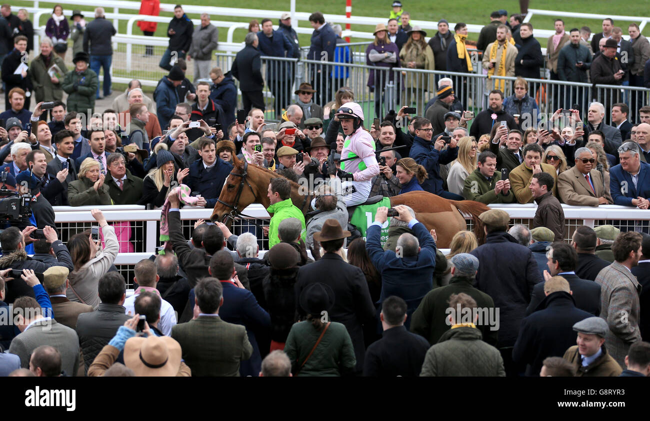 Ruby Walsh celebrates after winning the Stan James Champion Hurdle ...